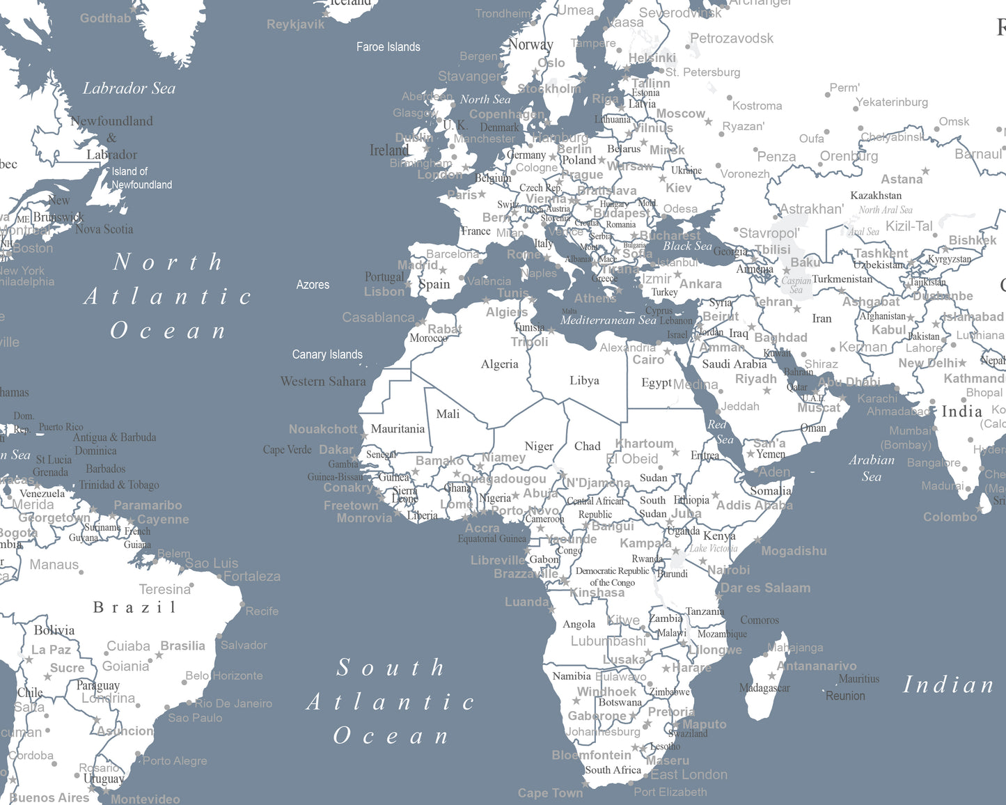 World Map With Countries Poster Laminated World Map Poster - Map Of The ...